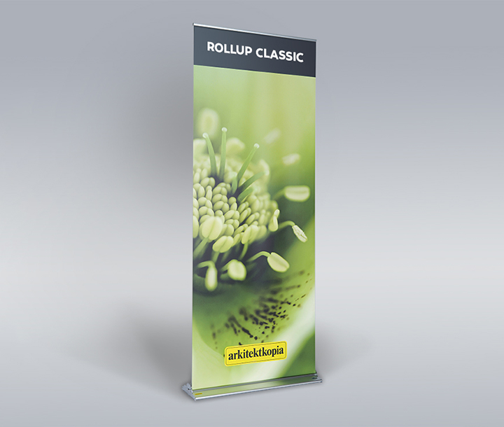 Rollup med unik design - smidig, lätt att sätta upp och synlig som få!