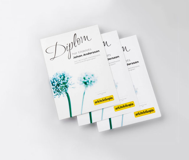 Diplom, certifikat, utmärkelser och kursintyg | Arkitektkopia